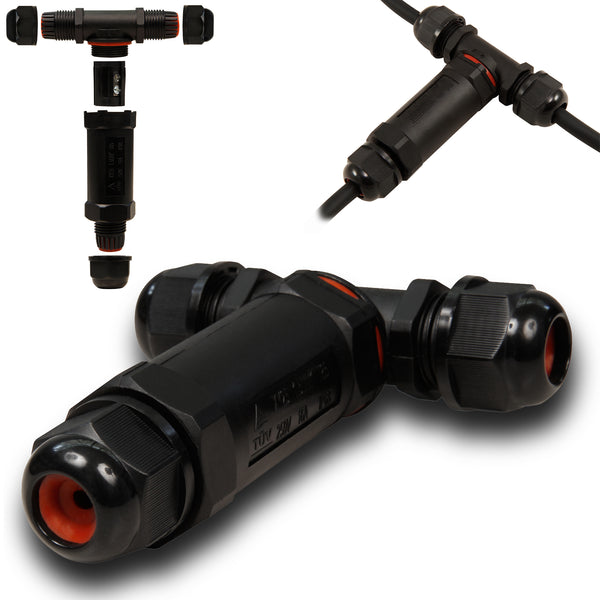 Kabelmuffe T-Stück 3 polig Verteilerdose Abzweigdose wasserdicht IP68 ...