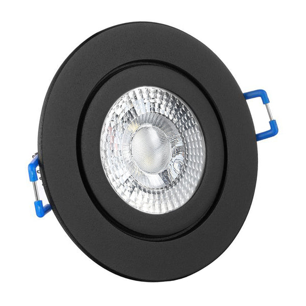 LED Einbaustrahler IP44 Bad 230V Spot 7W dimmbar GU10 Schwarz ...